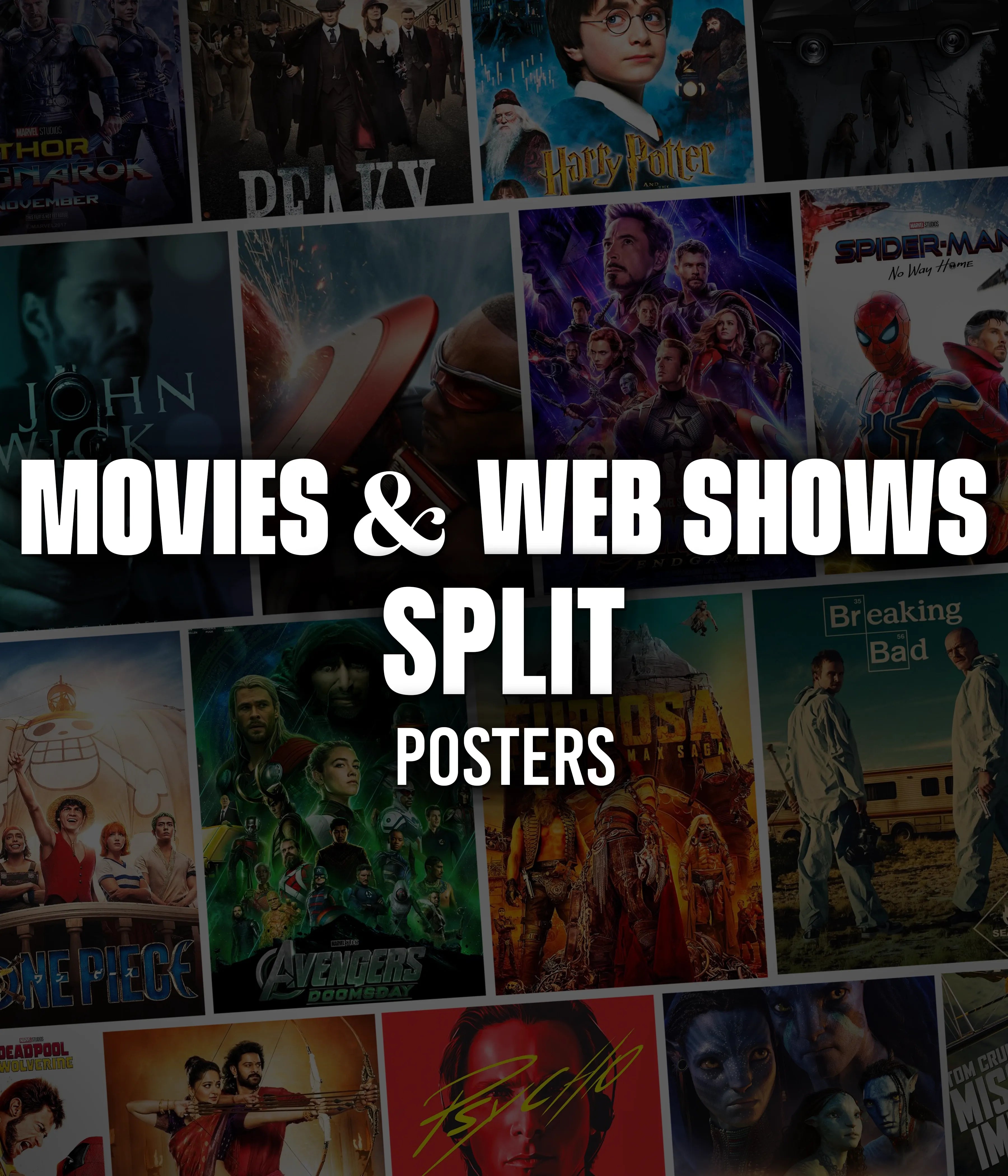 Best Web Shows and Movies Split Posters | Lowest Prices On Everanta