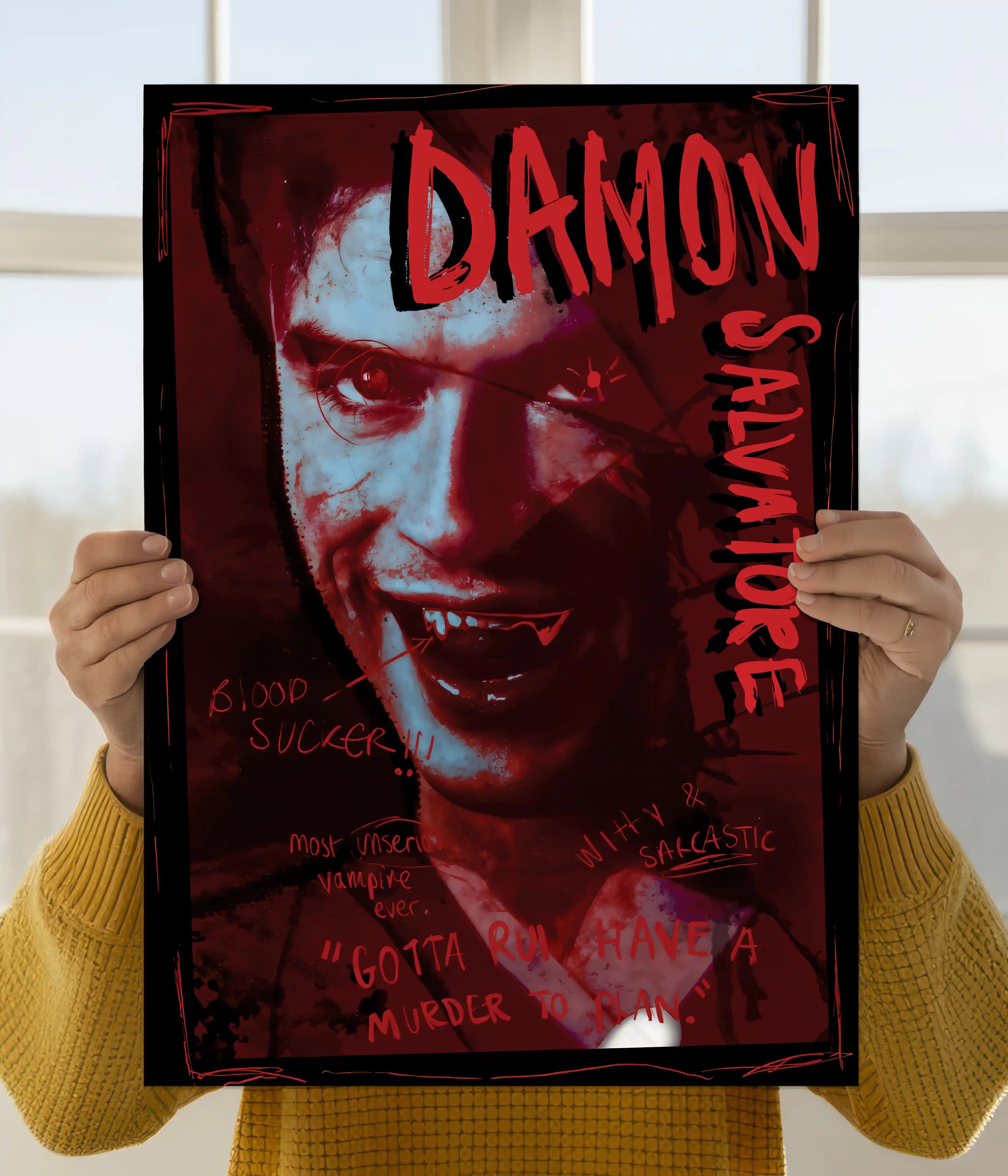 Damon Salvatore Vampire Poster | The Vampire Diaries | Everanta