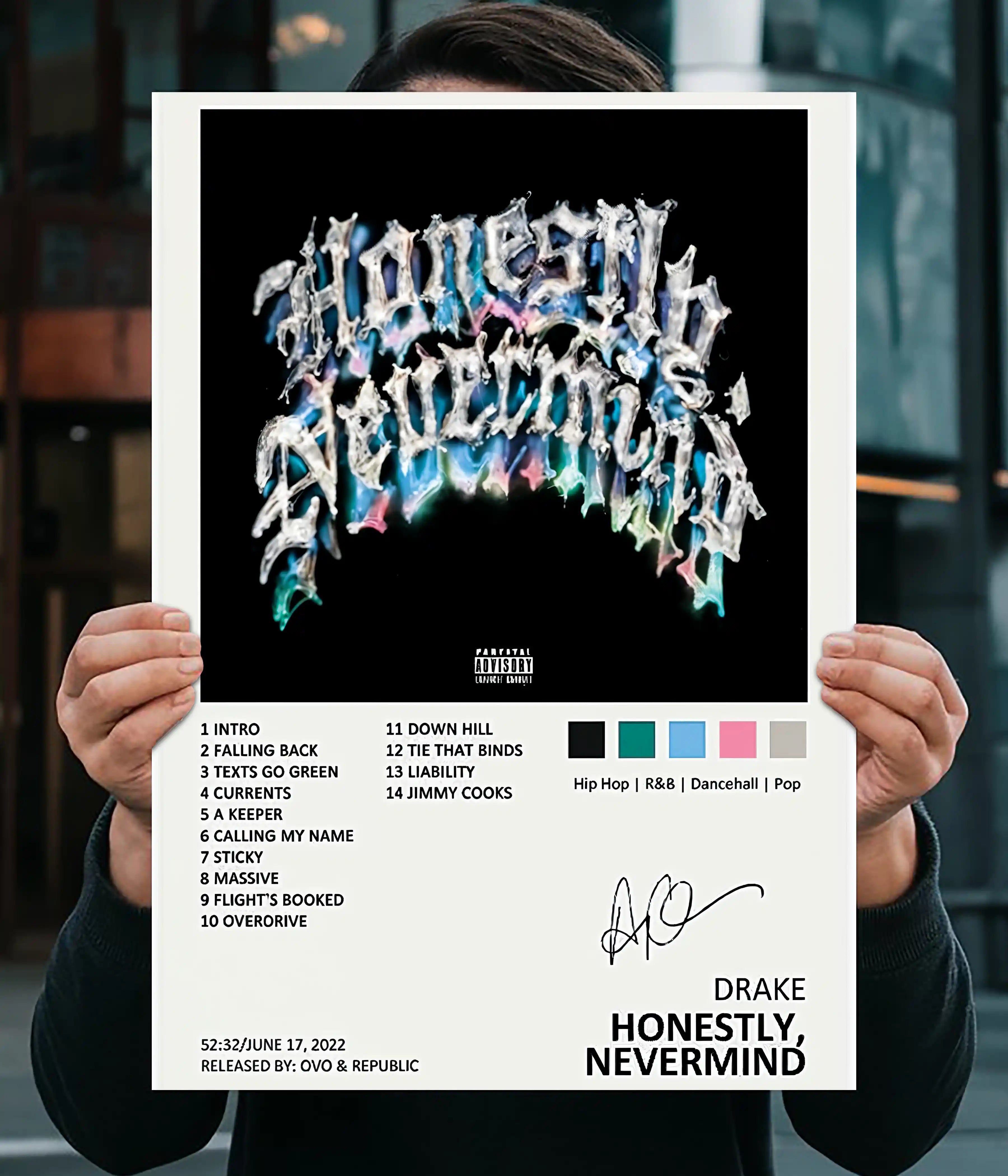 Drake Honestly Nevermind Album Poster | Everanta