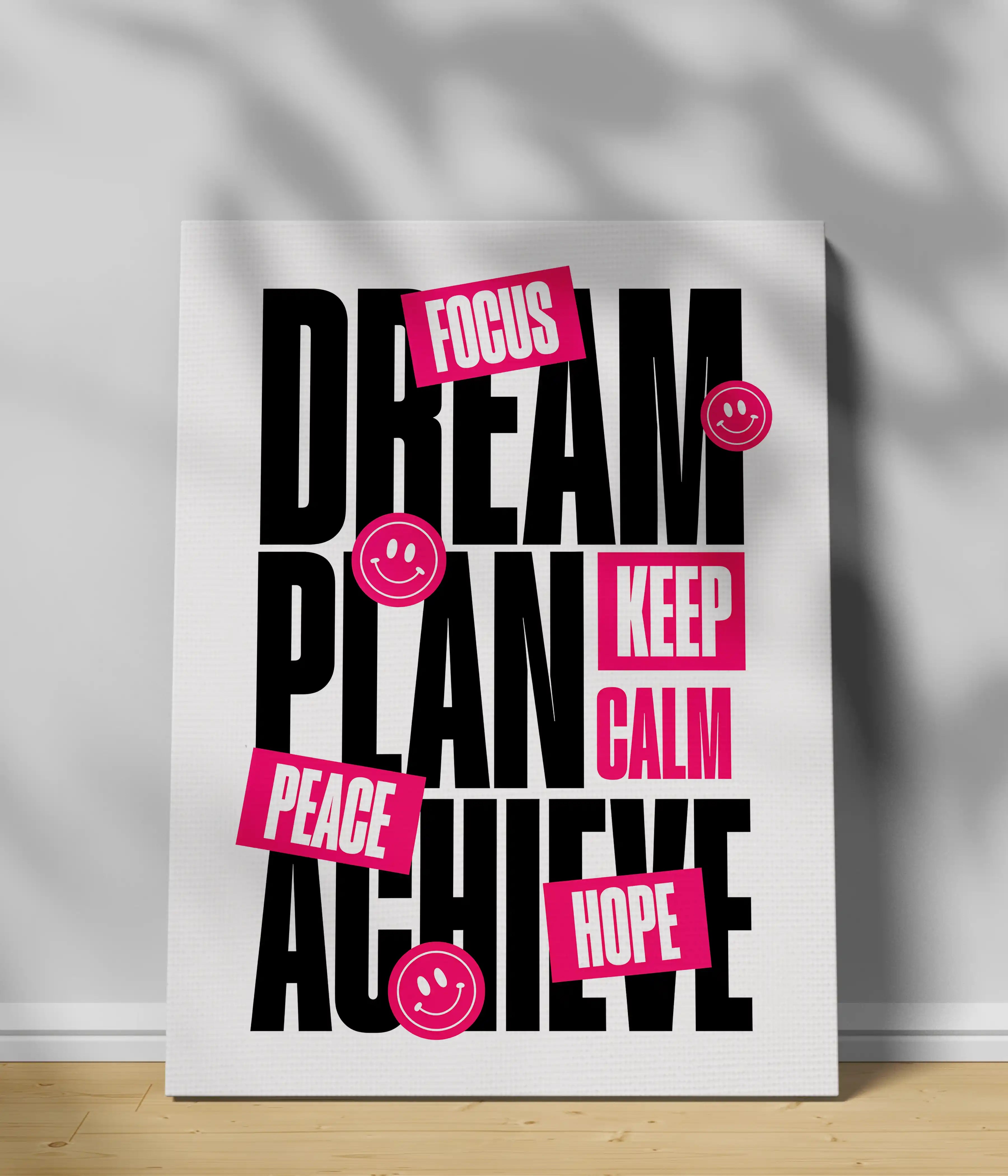 Dream Plan Achieve Motivation Canvas Print | Everanta