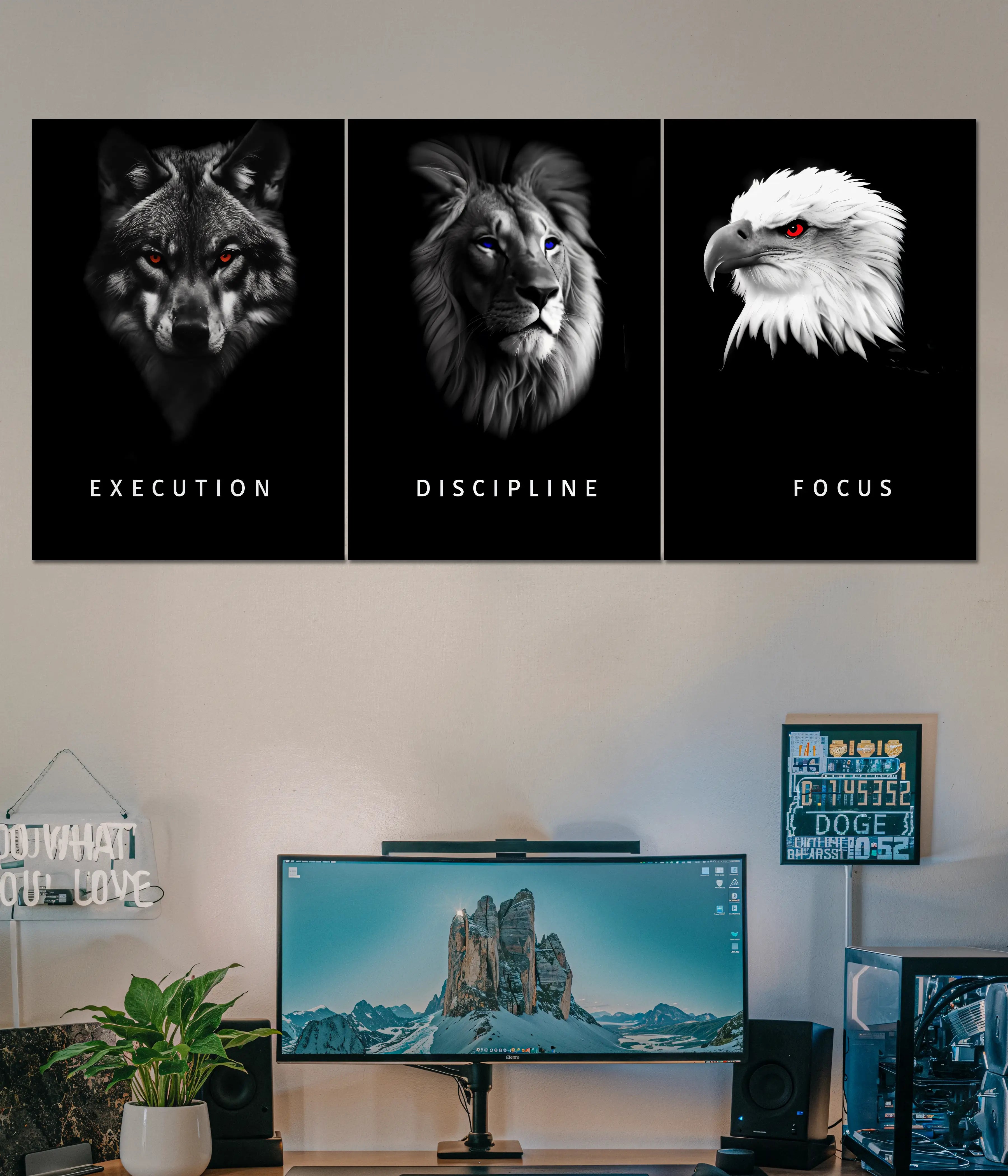 Execution Discipline Focus Motivational Split Poster | Everanta