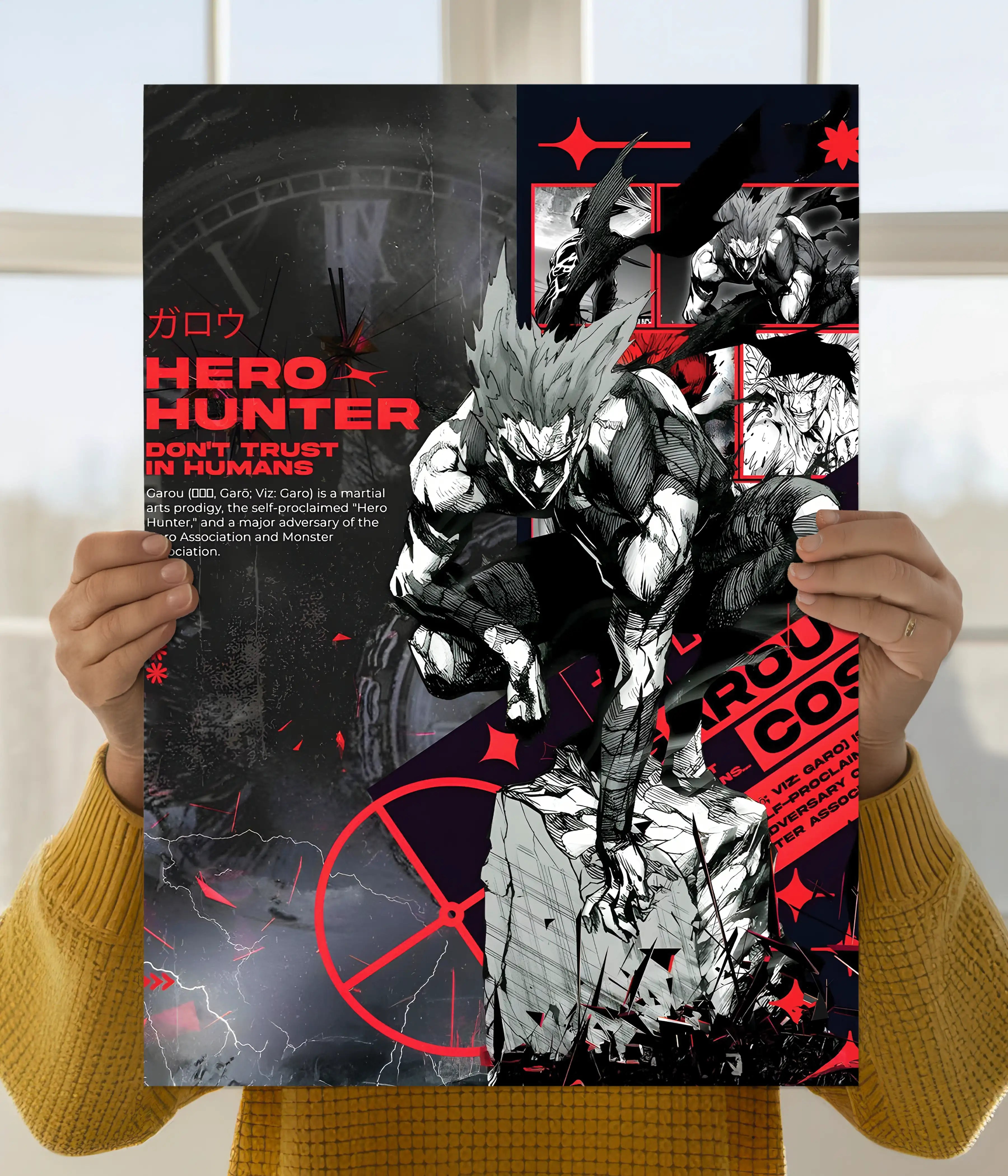 Garou Hero Hunter Poster – One Punch Man Anime | Everanta