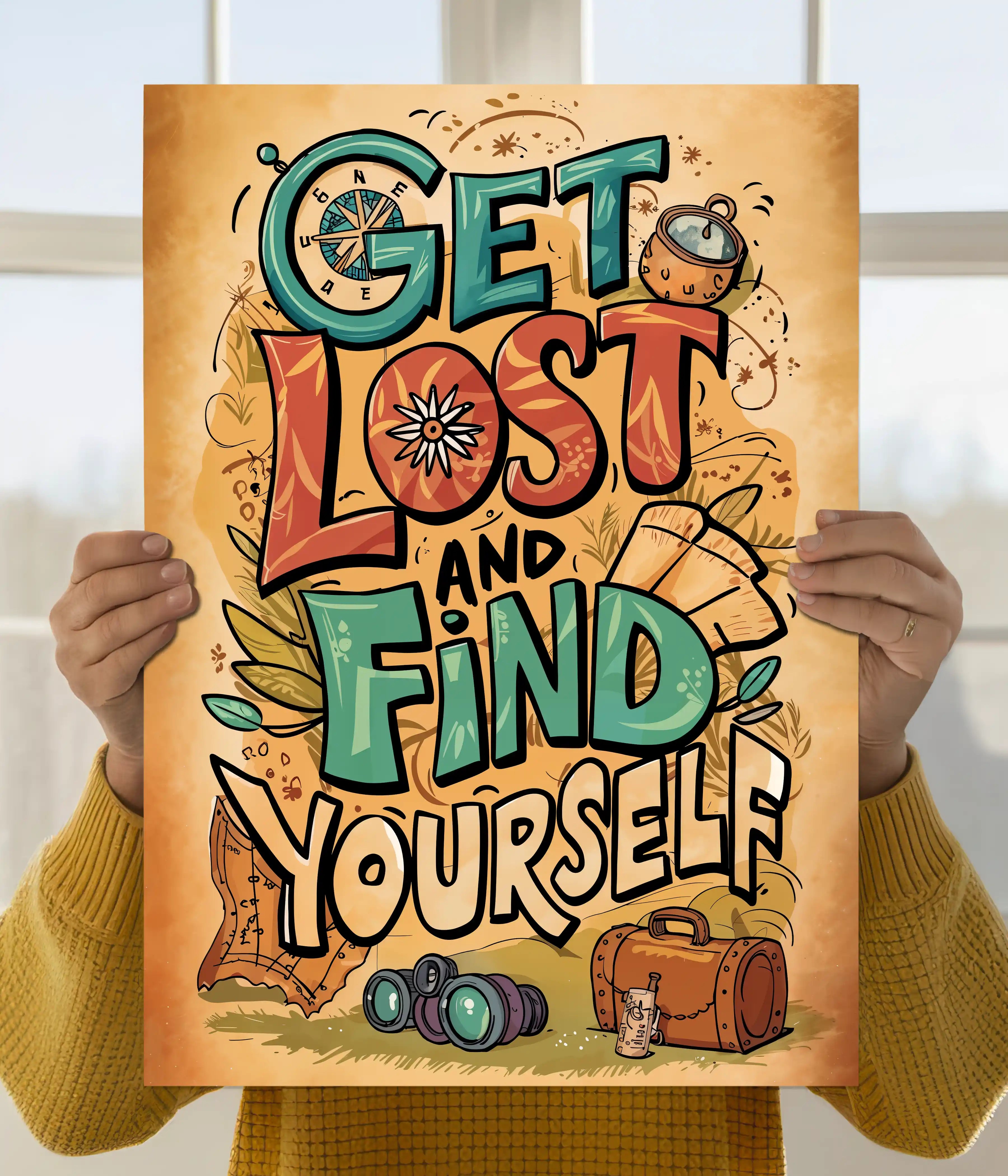 Get Lost and Find Yourself Motivational Poster | Everanta
