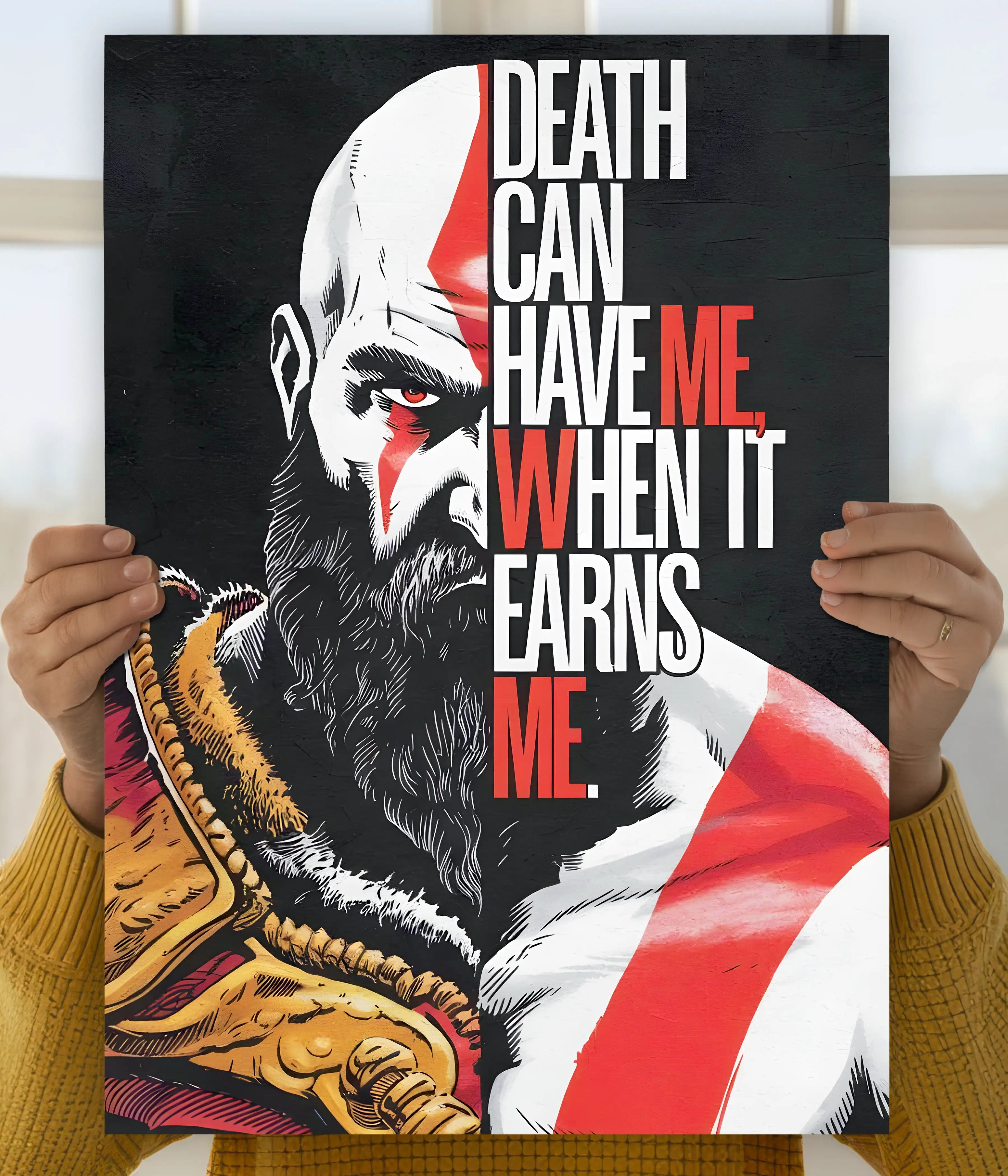 Kratos “Death Can Have Me” - God of War Poster | Everanta