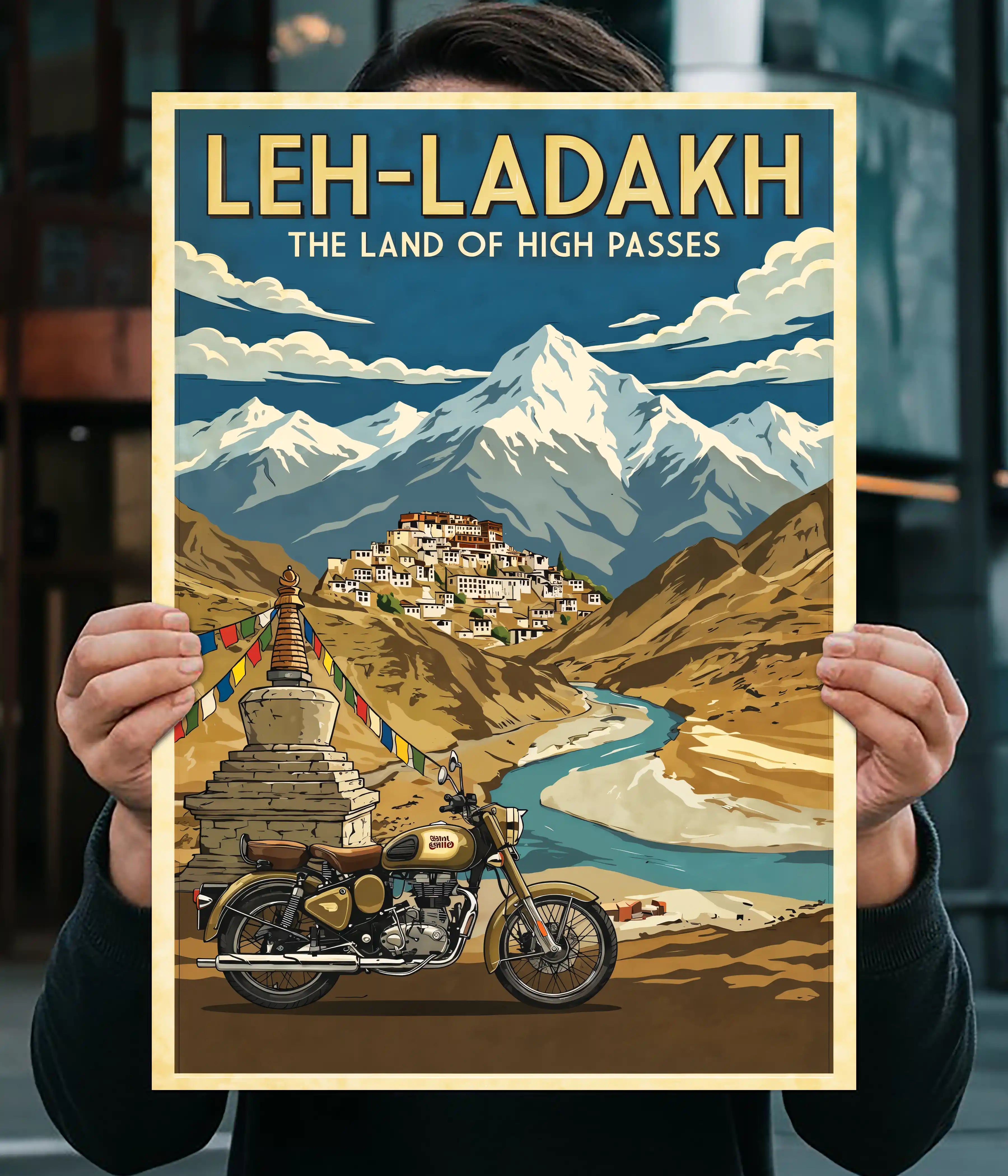 Leh Ladakh Land of High Passes Travel Poster | Everanta