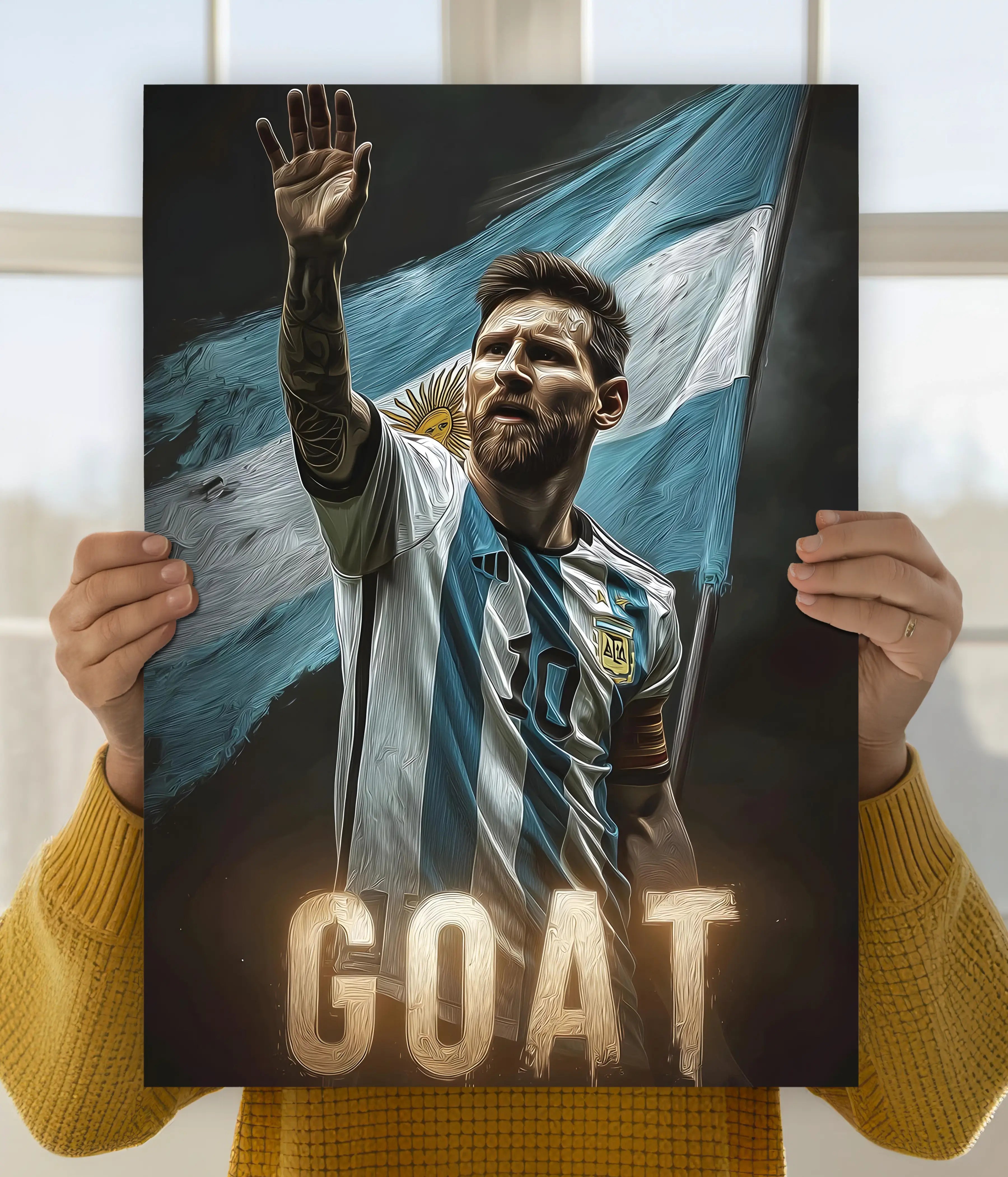 Lionel Messi GOAT Poster – Argentine Football Legend | Everanta