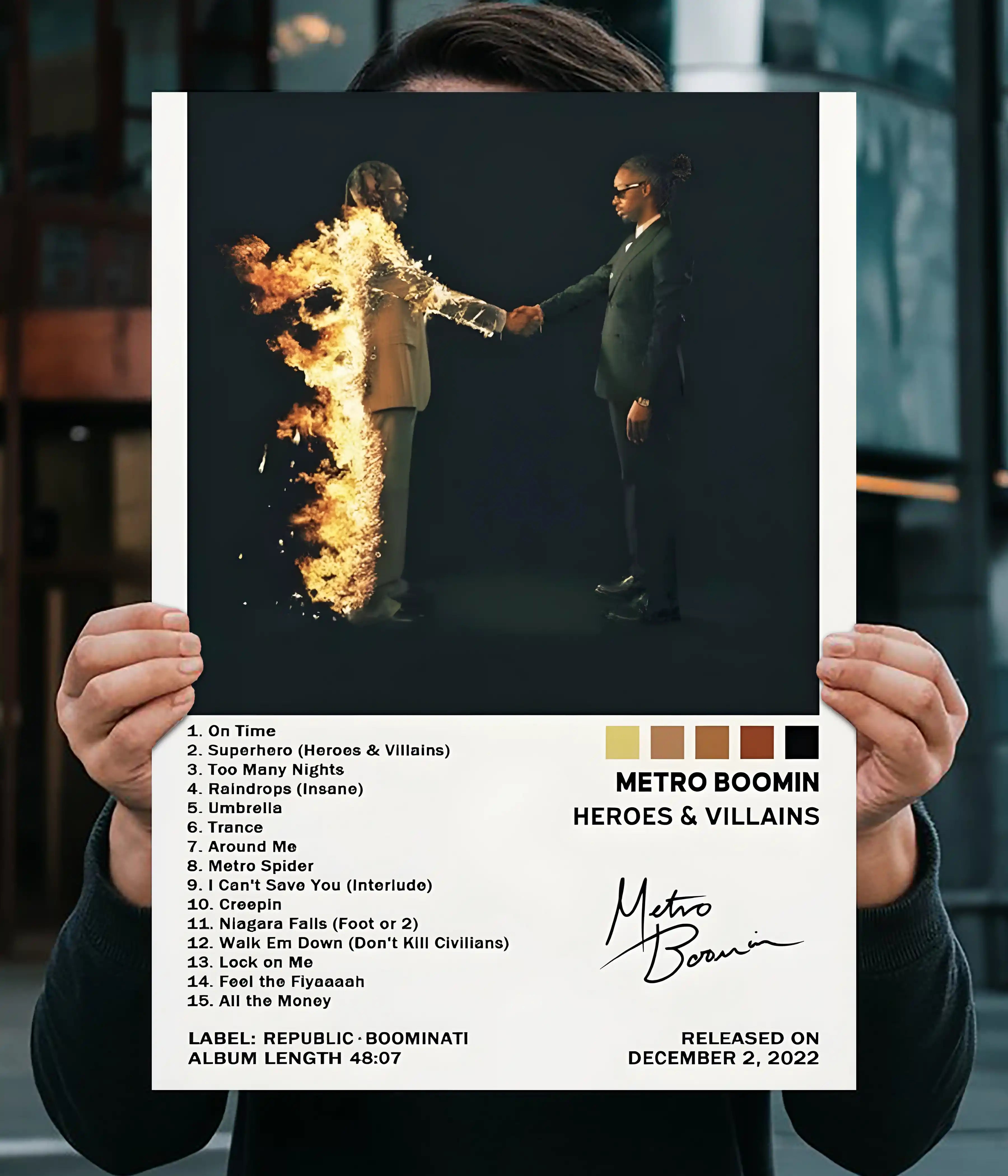 Metro Boomin Heroes & Villains Wall Poster | Everanta