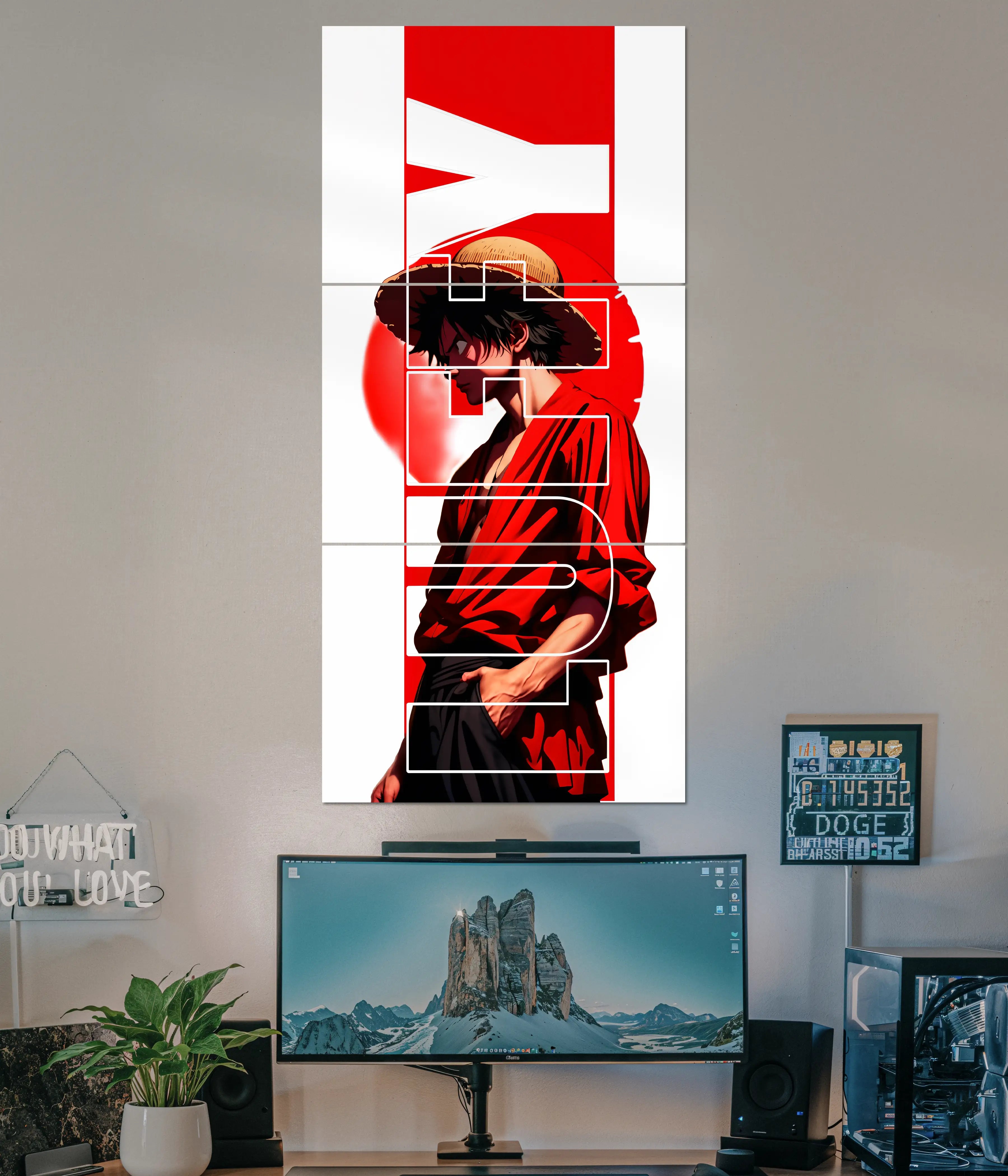 Monkey D. Luffy Split Poster - One Piece Anime | Everanta