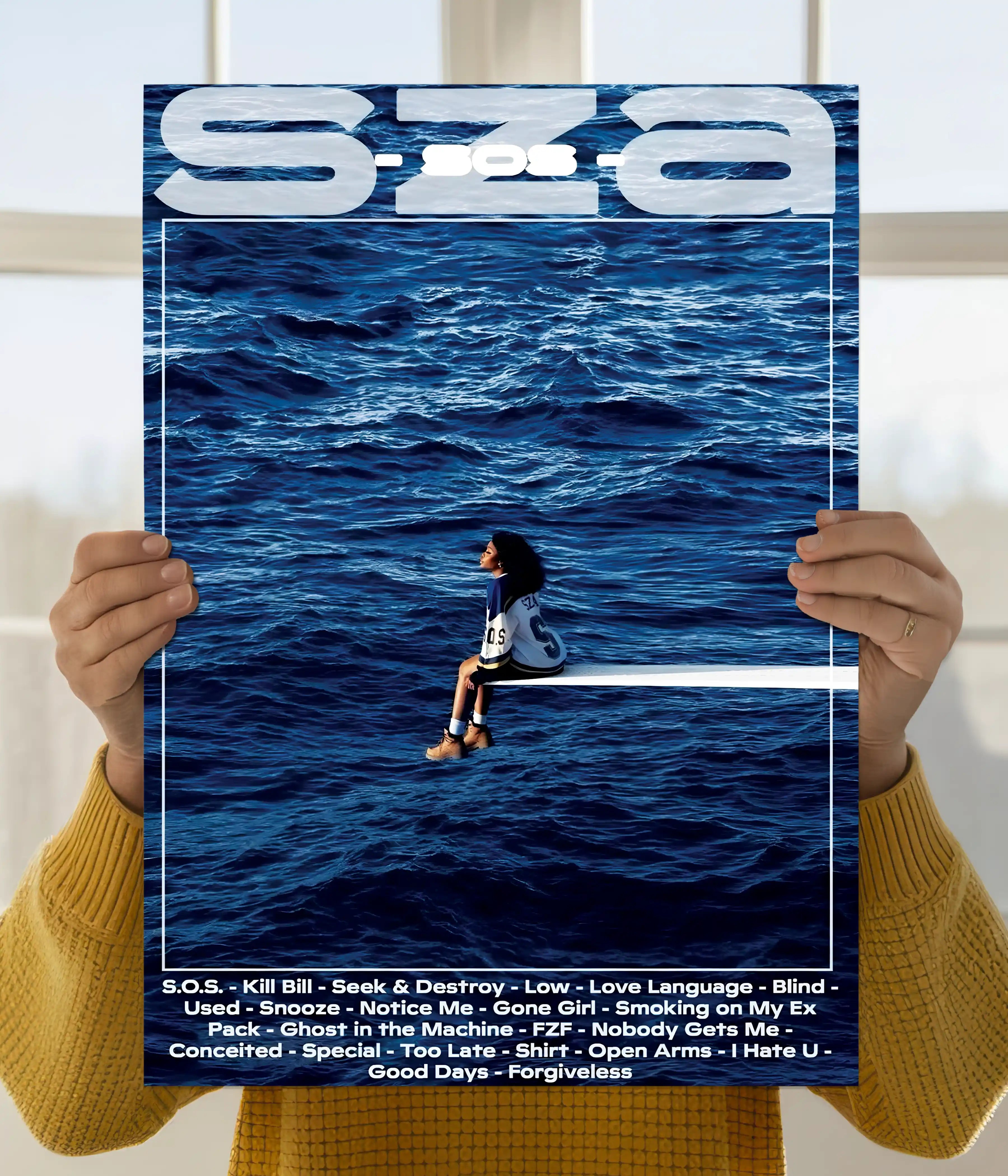 SZA SOS Ocean Aesthetic Wall Poster | Everanta