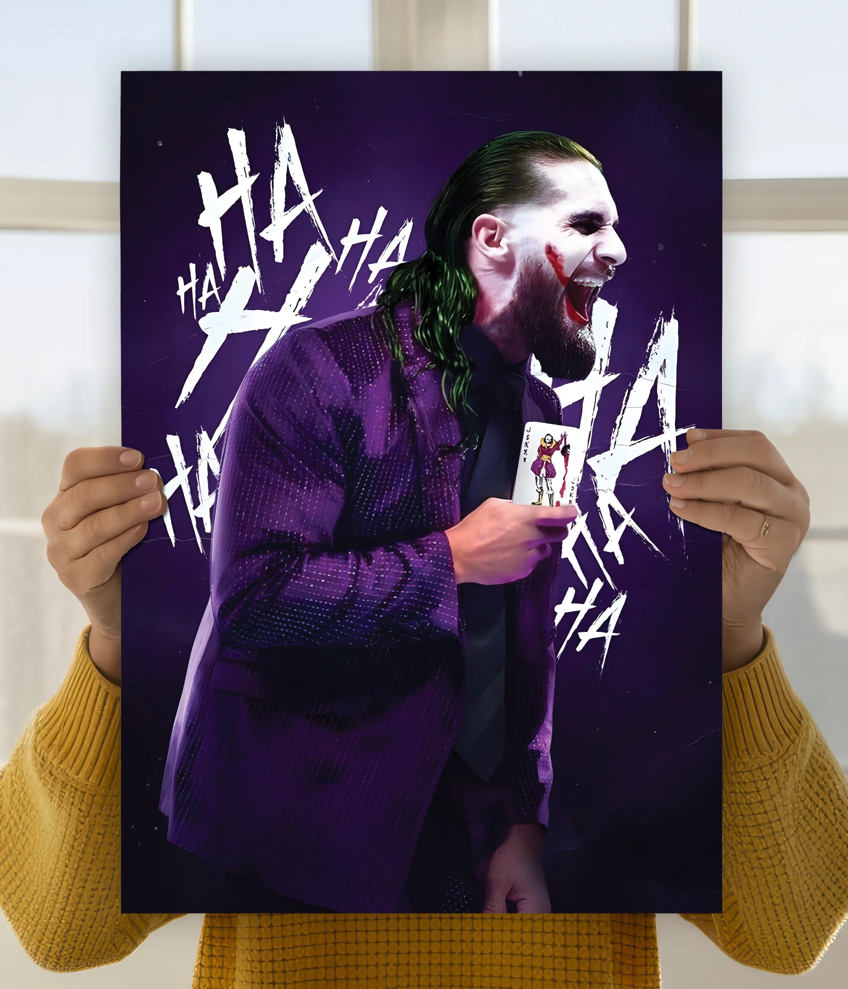 Seth Rollins Joker Poster – Bold WWE Wall Art | Everanta